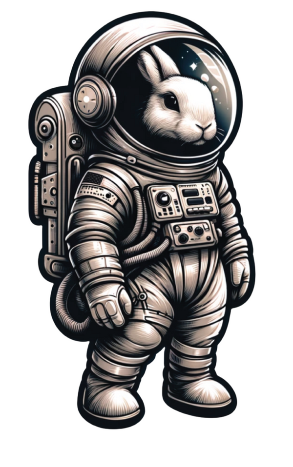 Cosmic Hopper Astronaut Rabbit Sticker